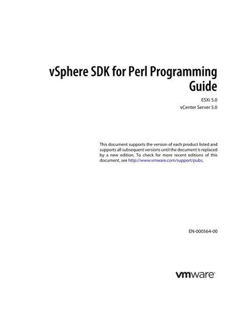 Vsphere Sdk For Perl Programming Guide Documentation Vmware