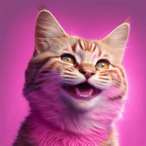 Premium Ai Image Cute Pink Cat Photo