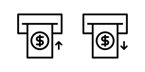 Deposit Money And Withdraw Money Icons In Line Style Design Isolated On