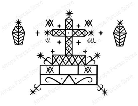 Veve Baron Samedi Voodoo Symbol Print Loa Of The Dead Sigil New Orleans