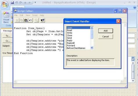 Outlook Custom Forms And Vbnet Using Vbscript