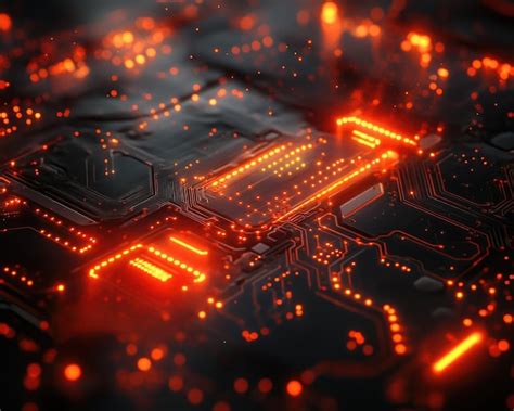 Illuminated Futuristic Digital Circuits Network Abstract Background