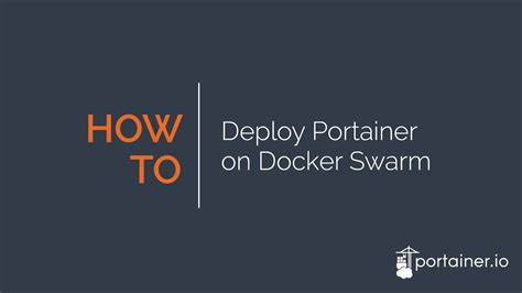 How To Deploy Portainer On Docker Swarm Youtube