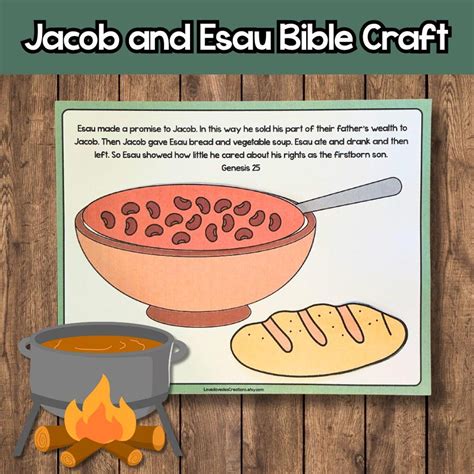Jacob And Esau Bible Craft Cut And Paste Sunday School Lesson Pdf Etsy