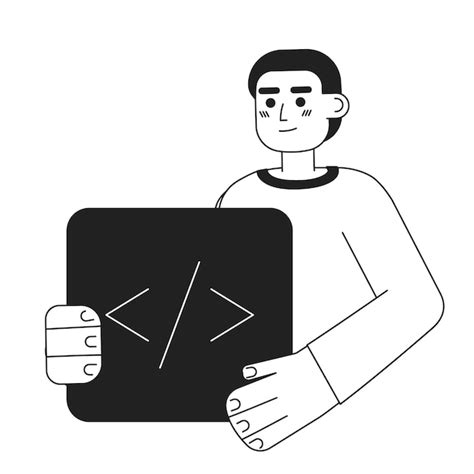 Premium Vector Professional Programmer Course Black And White Concept Vector Spot Illustration