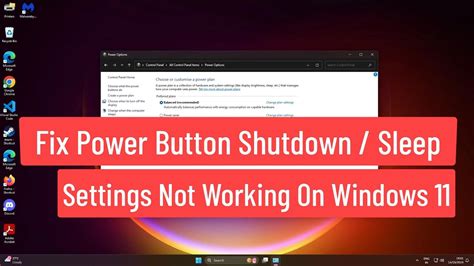 Fix Power Button Shutdown Or Sleep Settings Not Working On Windows 11 Youtube