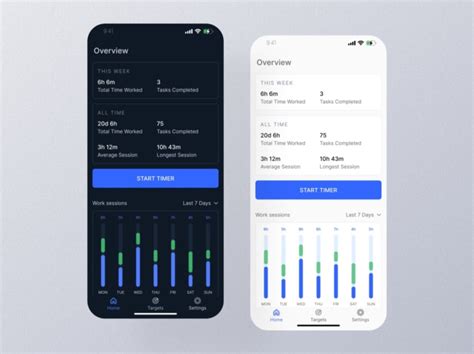 Timer Mobile App Ui Light And Dark Theme By The Value Crew Pvt Ltd On