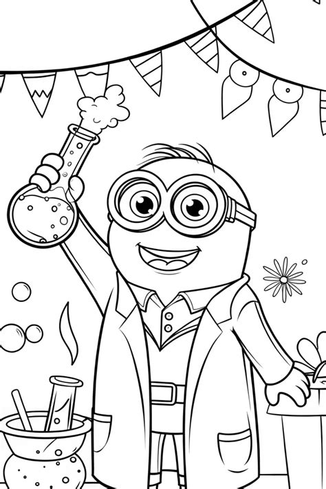 Minions Magical Science Fair Coloring Page Free And Printable