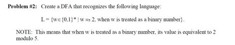 solved problem 2 create a dfa that recognizes the