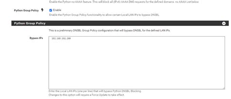 bypassing dnsbl not working [python group policy] r pfblockerng