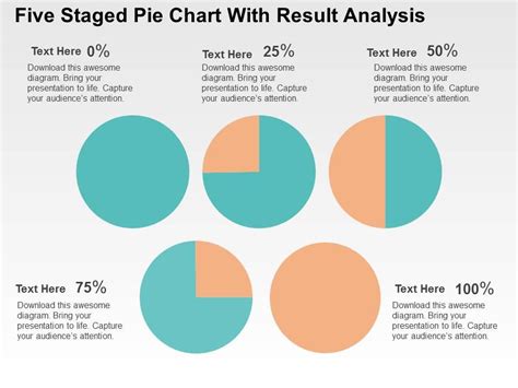 Five Staged Pie Chart With Result Analysis Powerpoint Slides PowerPoint Templates Backgrounds