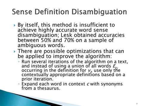 Ppt Word Sense Disambiguation Powerpoint Presentation Free Download