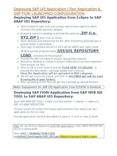 Deploying Sap Ui5 Application Pdf Eclipse Software Application