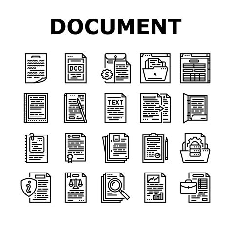 document paper file business page icons set vector 20377484 vector art