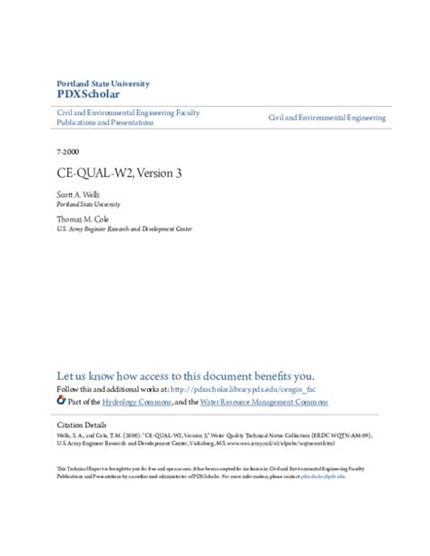 Pdf Ce Qual W2 Version 3