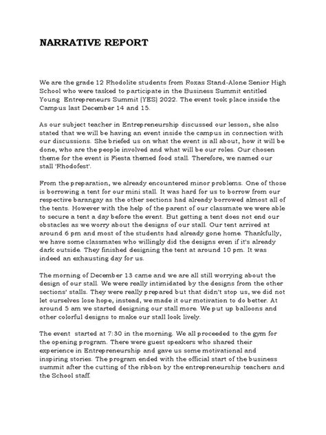 Narrative Report Pdf