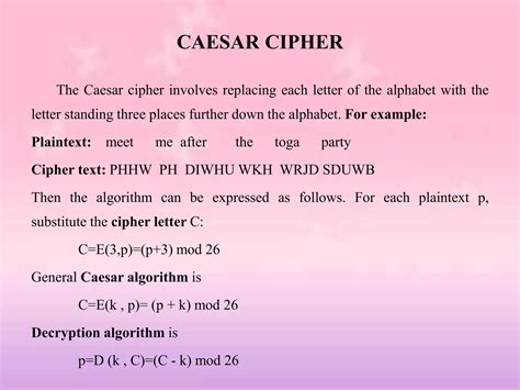 Classical Encryption Techniques Pptx Information And Network