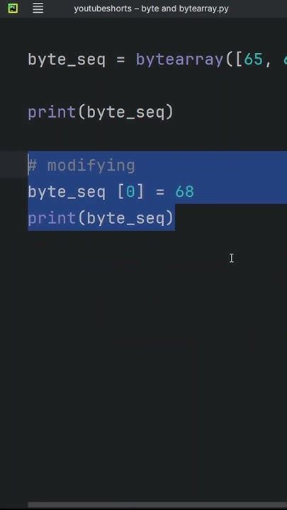 Python Bytes And Bytearray Built In Function Explained In 60 Seconds Part 2 Youtube
