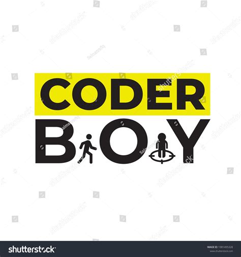 Coder Boy Logo Tshirt Design Unique Stock Vector Royalty Free