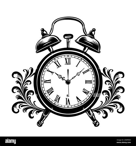 Vintage Alarm Clock With Ornate Design Stock Vector Image And Art Alamy