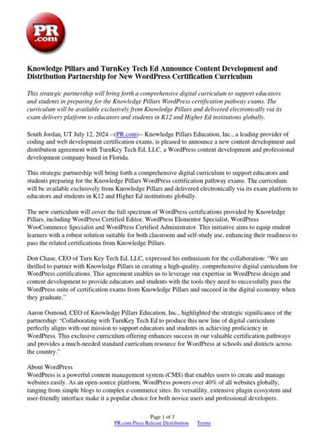 Knowledge Pillars And Turnkey Tech Ed Announce Content Development And Distribution Partnership