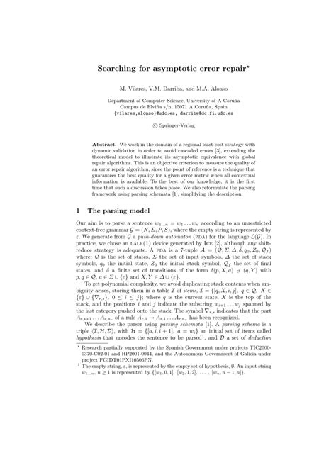 Pdf Searching For Asymptotic Error Repair