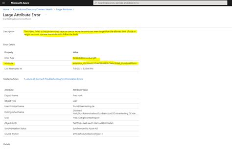 appendix azure ad connect sync errors detected large attribute