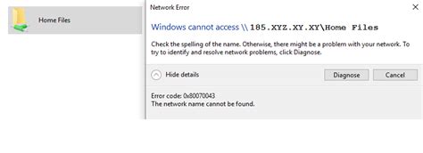 linux samba file sharing gives 0x80070043 in windows unix and linux