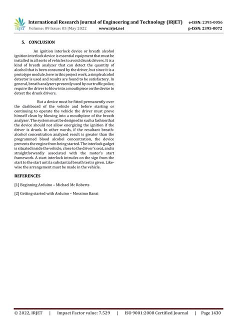 Alcohol Detection And Engine Locking System Using Arduino Uno Pdf