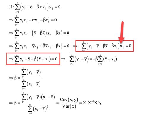 Statistics The Steps To Get Beta In Least Square Estimation Why X I Was Removed