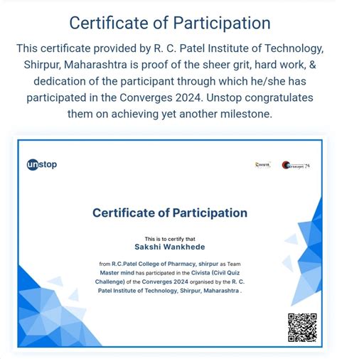 Sakshi Wankhede On Linkedin Thanks To Our College For Providing This Amazing Platform Unstop Which