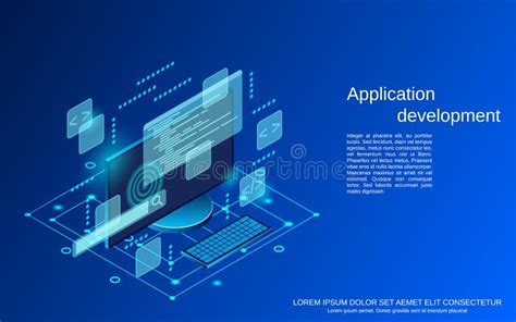 Application Development Program Coding Isometric Vector Concept Stock