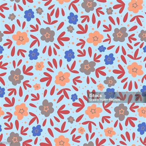 플로럴 초원 자연 섬유 인쇄 원활한 패턴 벡터 0명에 대한 스톡 벡터 아트 및 기타 이미지 0명 계절 꽃 나무 Istock
