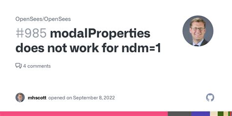 Modalproperties Does Not Work For Ndm1 · Issue 985 · Opensees