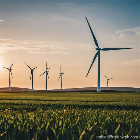 Create A Captivating And Accurate Image Of A Wind Farm Include