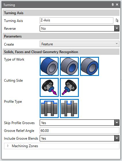 Turning Feature Recognition