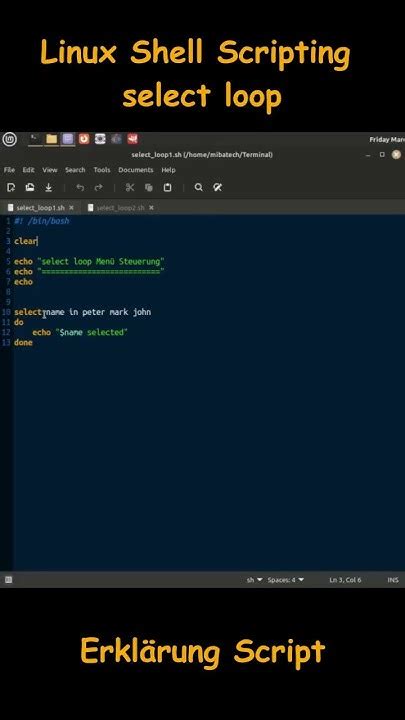 Linux Shell Scripting 20 Select Loop Erklärung Script Youtube