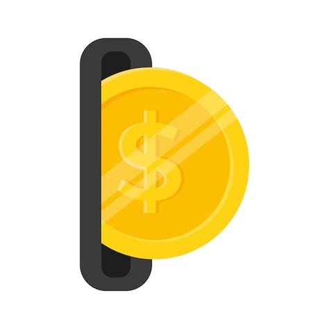 Premium Vector The Coin Is Inserted Into The Coin Slot