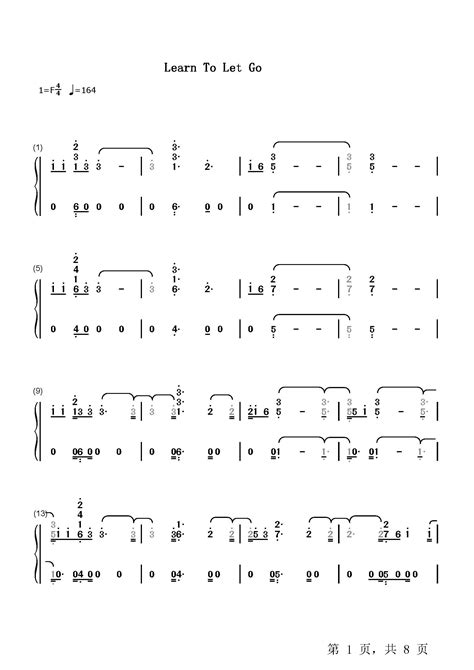 Learn To Let Go钢琴谱 Kesha F调 流行钢琴双手简谱 钢琴谱 钢琴五线谱 钢琴简谱 钢琴弹唱谱 钢琴声乐正谱 钢琴视频教程—牛牛钢琴