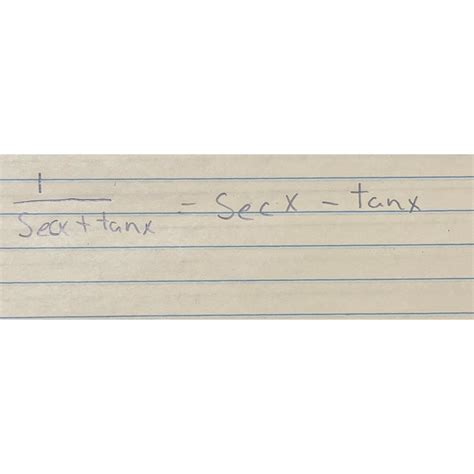 Solved 1secx Tanx Secx Tanx ﻿verify The Identity