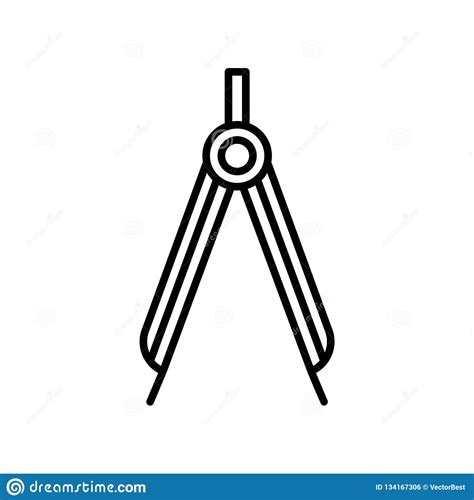 Compass Icon Vector Isolated On White Background Compass Sign Thin Line Design Elements In