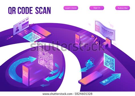 Qr Code Scan Isometric Infographics Phone Stock Vector Royalty Free Shutterstock