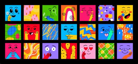 Art Abstract Poster People Face Ancient Royalty Free Vector