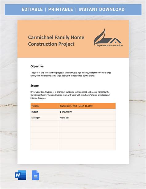 Free Project Scope Templates In Pdf Word