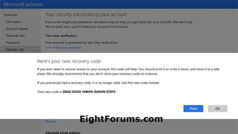 microsoft account recovery code set up or replace windows 8 help forums