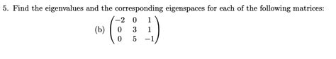 Solved Find The Eigenvalues And The Corresponding Chegg