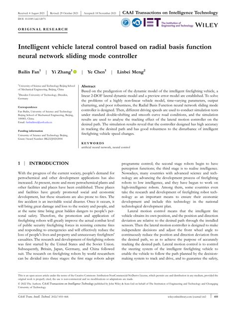 Pdf Intelligent Vehicle Lateral Control Based On Radial Basis