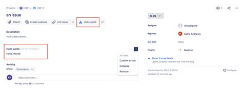 jira issue panel