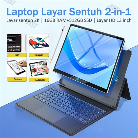Jual Laptop 2 In 1 13 Inci N5095 RAM 16GB 512GB SSD Touchscreen Laptop Kelas Atas Layar 2160