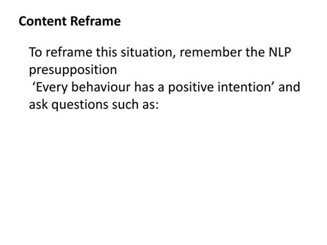 Ppt Nlp Reframe Powerpoint Presentation Free Download Id 1873432